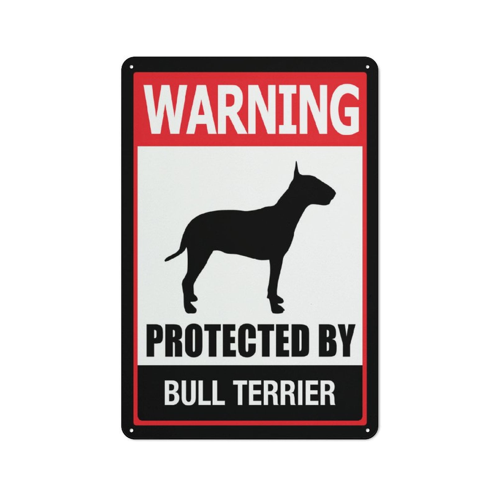 Warning Protected By Bull Terrier Sign For House 12" X 8" Yard Sign ...