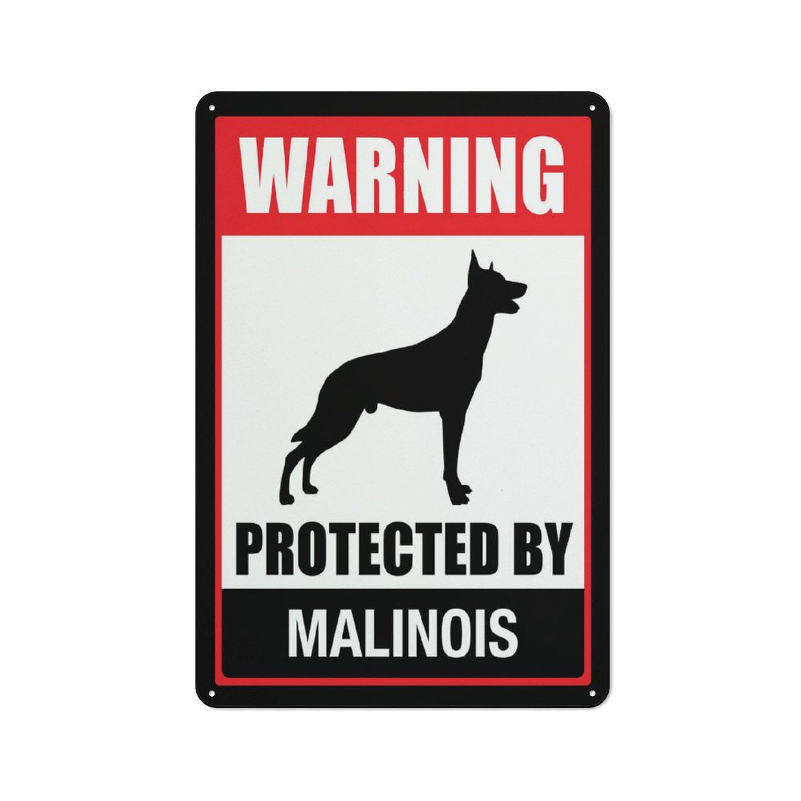 Warning Protected By Malinois Sign Warning Sticker-Security Sign ...