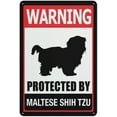 Warning Protected By Maltese Shih Tzu Sign 8X12 Inch Rust Free Aluminum ...