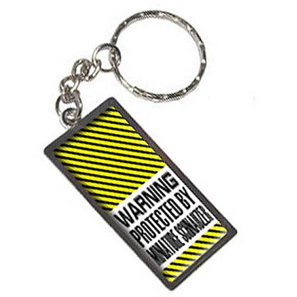 Warning Protected By Miniature Schnauzer Keychain Key Chain Ring ...