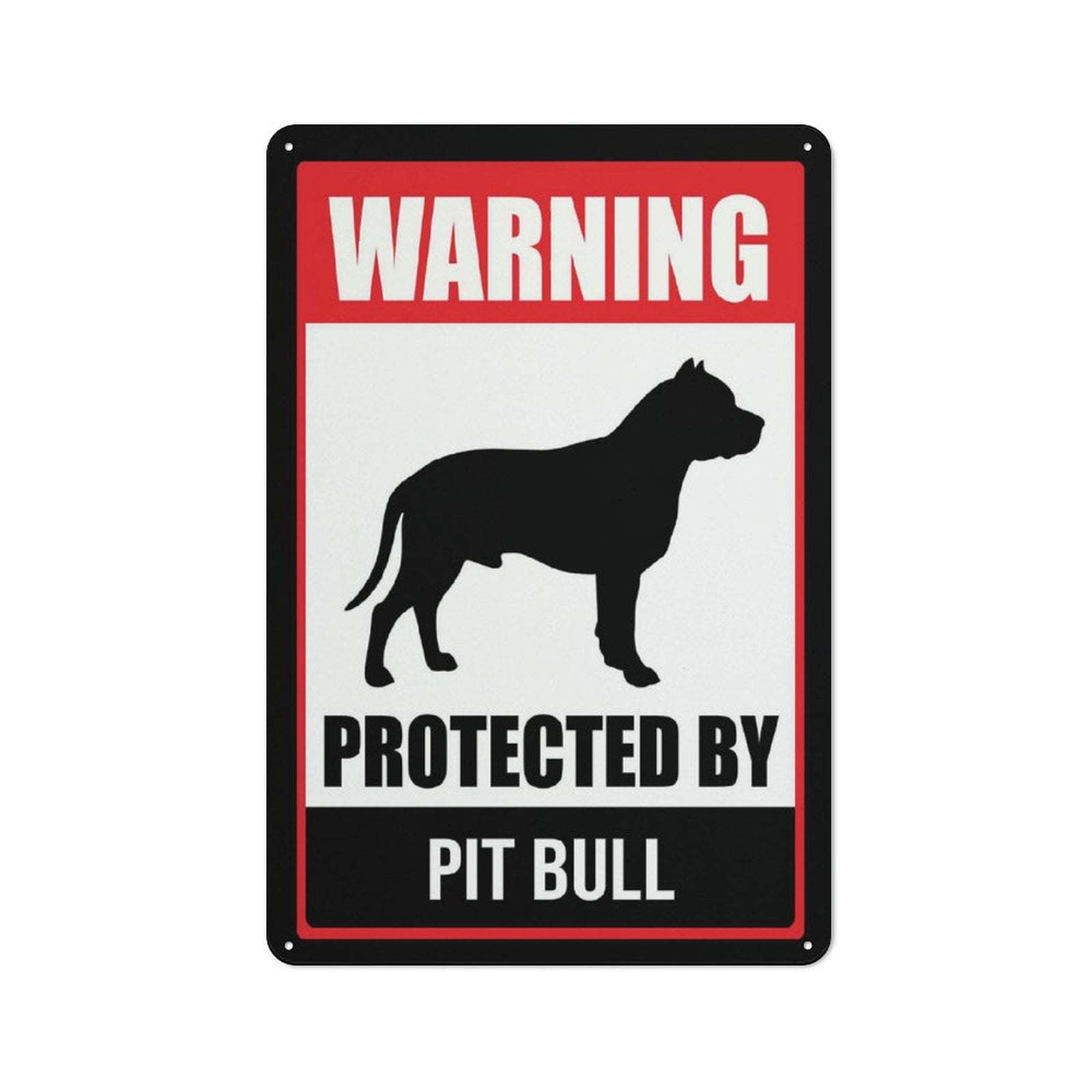 Warning Protected By Pit Bull Sign Warning Sticker-Security Sign ...