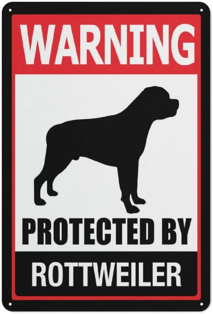 Warning Protected By Rottweiler Sign 8 X 12 Inches Rust Free Aluminum ...