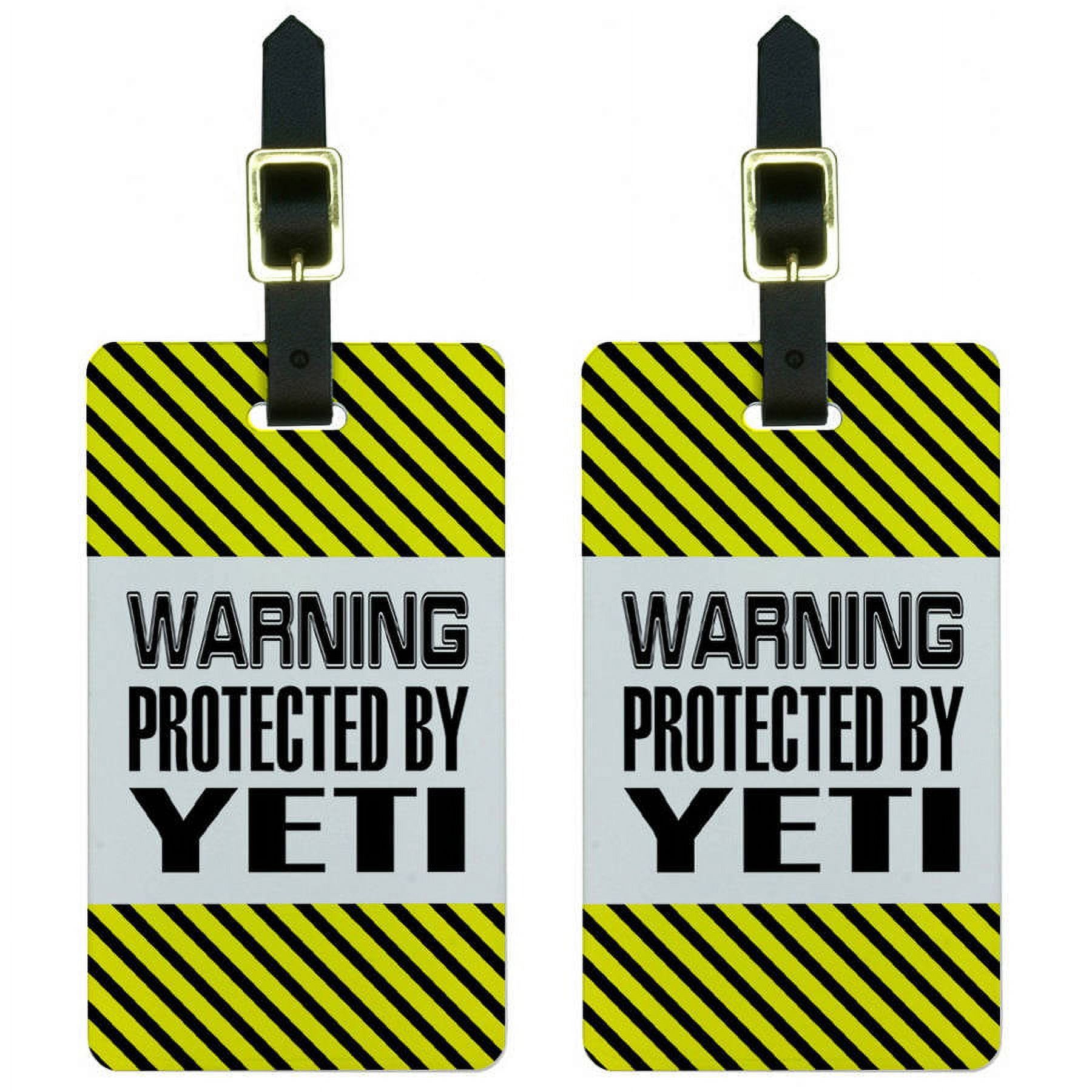 Warning Protected By Yeti Luggage Tags Suitcase Carry-On ID, Set of 2 ...