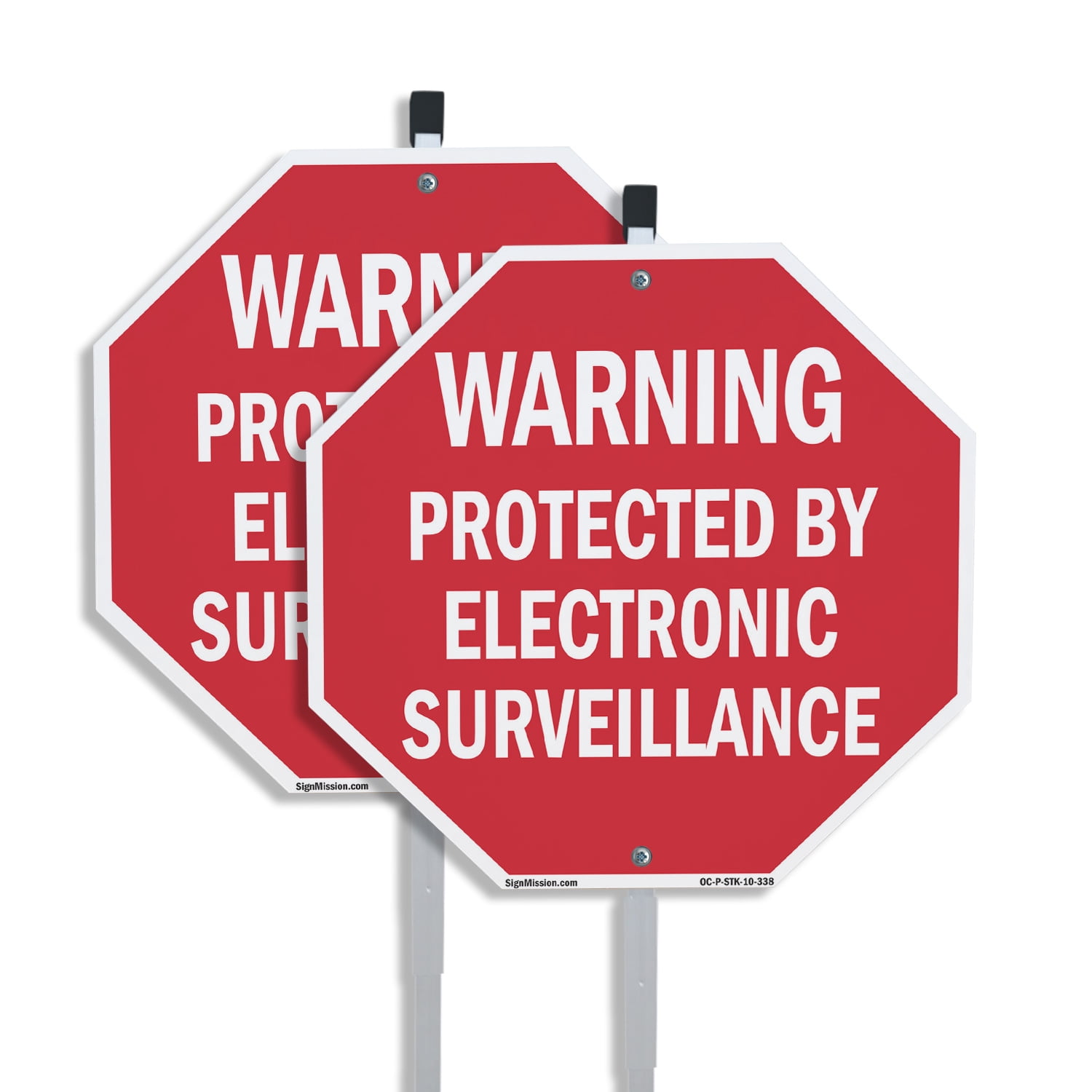 Warning Protected by Electronic Surveillance (2 Pack) 10 inch X 10 inch ...