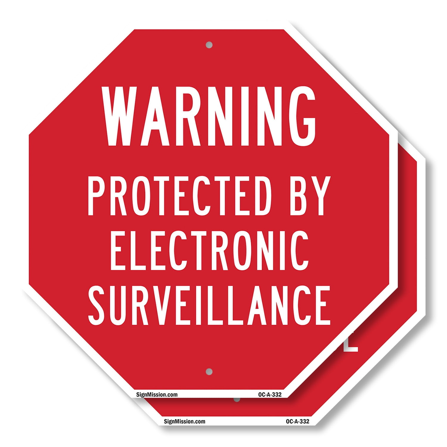 Warning Protected by Electronic Surveillance (2 Pack) 10 inch X 10 inch ...