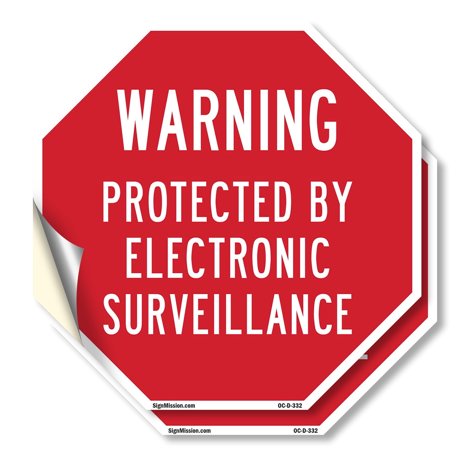 Warning Protected by Electronic Surveillance (2 Pack) 18 inch X 18 inch ...