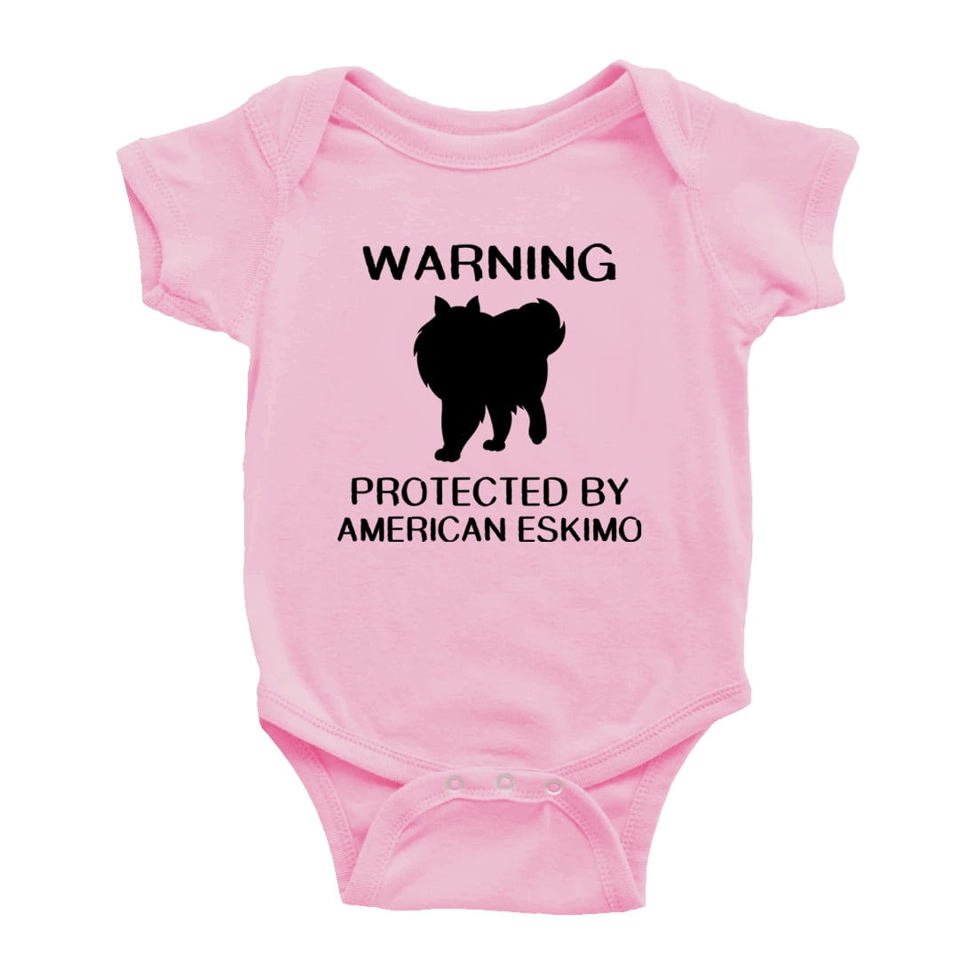 Warning: Protected by A American Eskimo Dog Funny Baby Rompers Baby ...