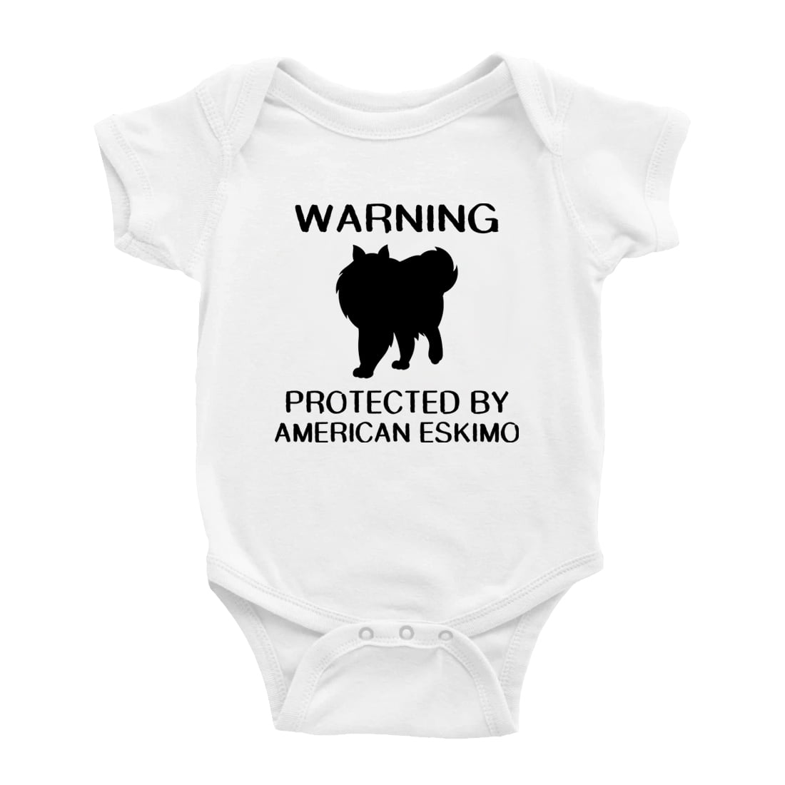 Warning: Protected by A American Eskimo Dog Funny Baby Rompers Baby ...