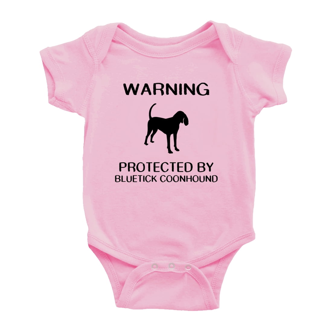 Warning: Protected by A Bluetick Coonhound Dog Funny Baby Rompers ...