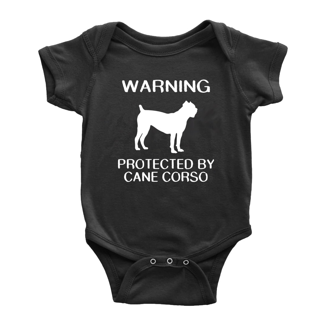 Warning: Protected by A Cane Corso Dog Funny Baby Bodysuit Newborn ...