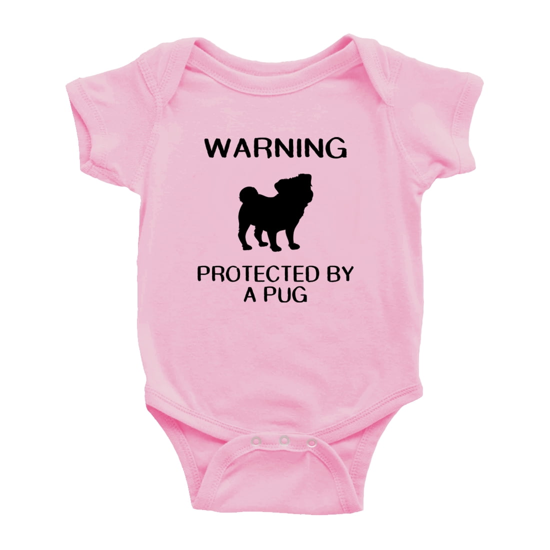 Warning: Protected by A Pug Dog Funny Baby Rompers Newborn Clothes ...