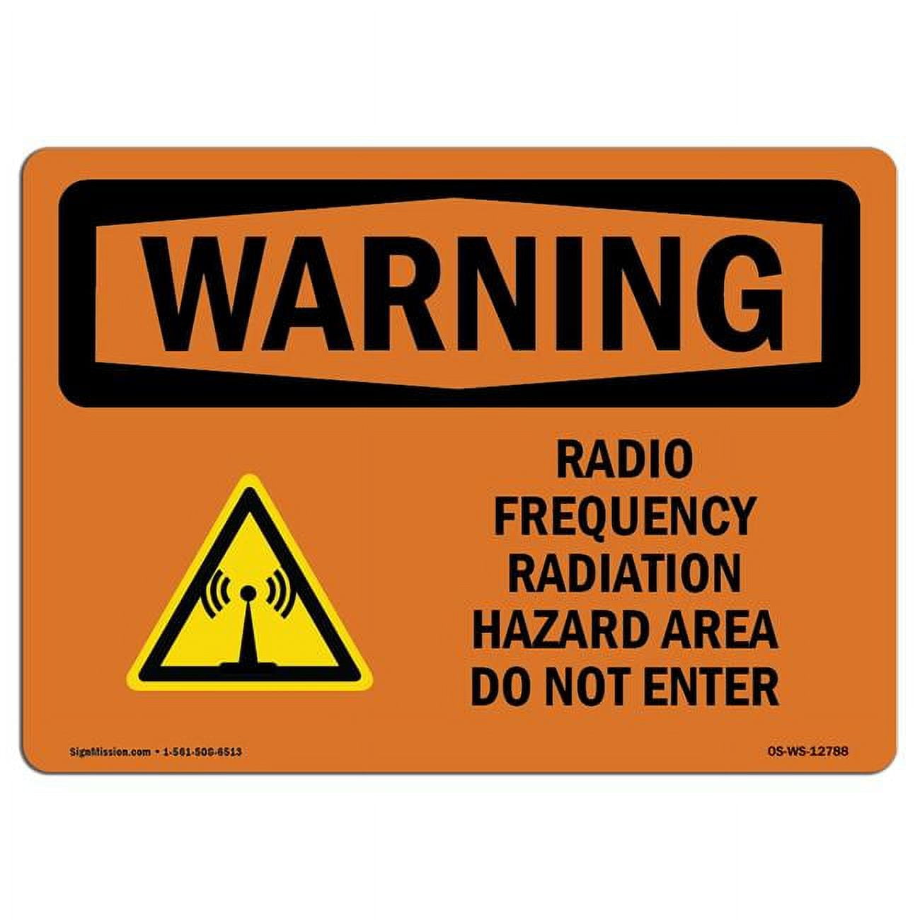 Warning Radio Frequency Radiation Hazard Area OSHA Decal Sign - Walmart.com