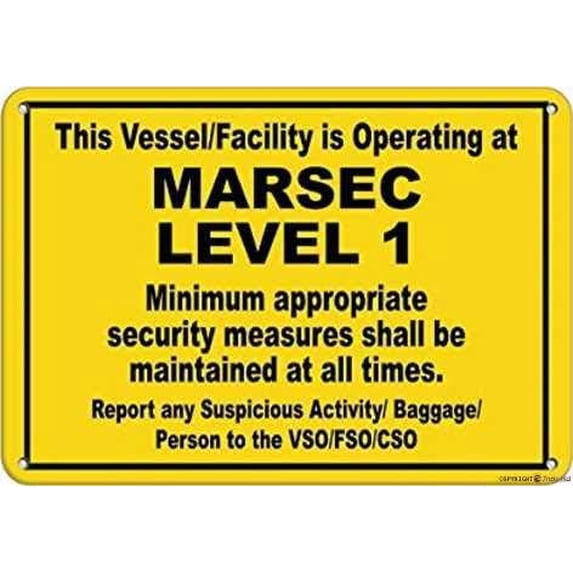 Warning Reminder Sign Safety S This Vessel/Facility is Opera G at ...