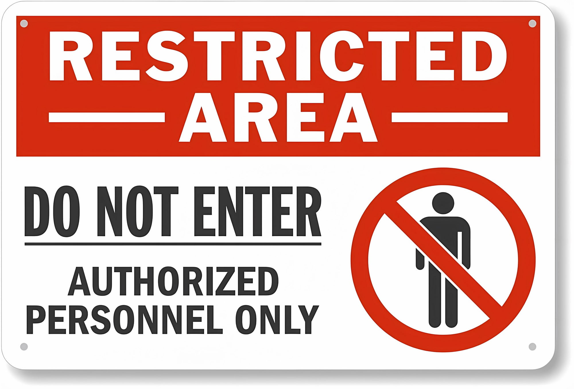 Warning Restricted Area Do Not Enter Authorized Personnel Only Alert ...