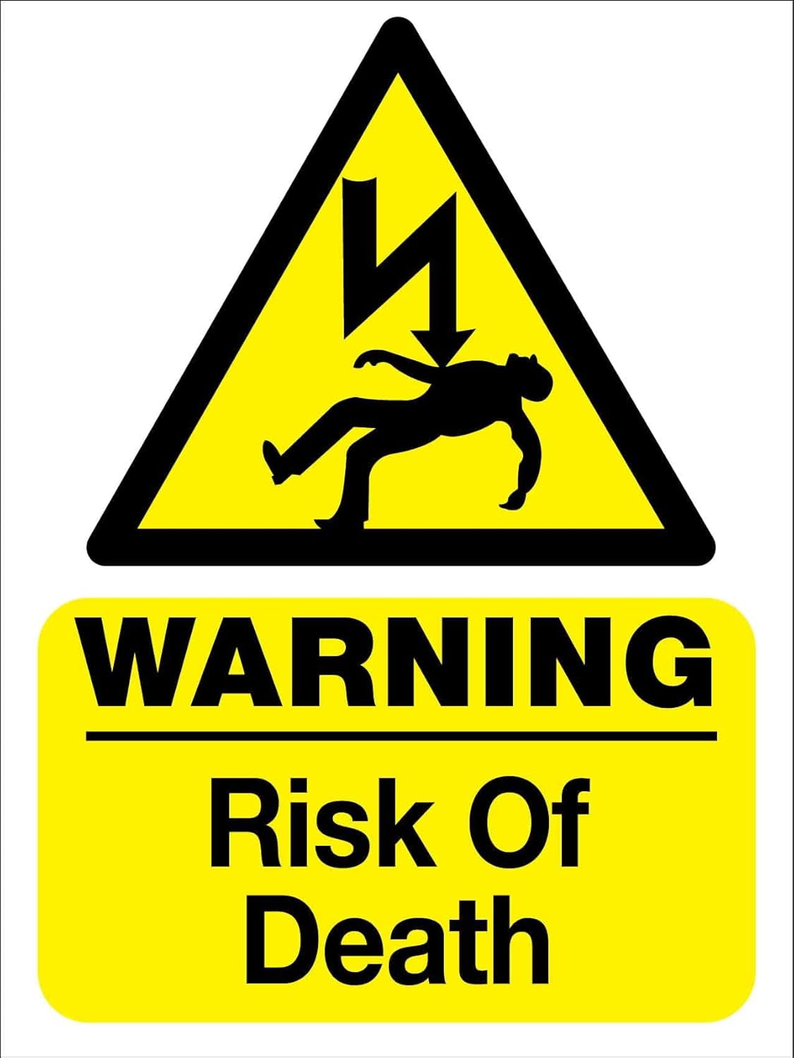 Warning Risk Of Death Sign Warning Signage 8 X 12 Inch Metal Tin Sign ...