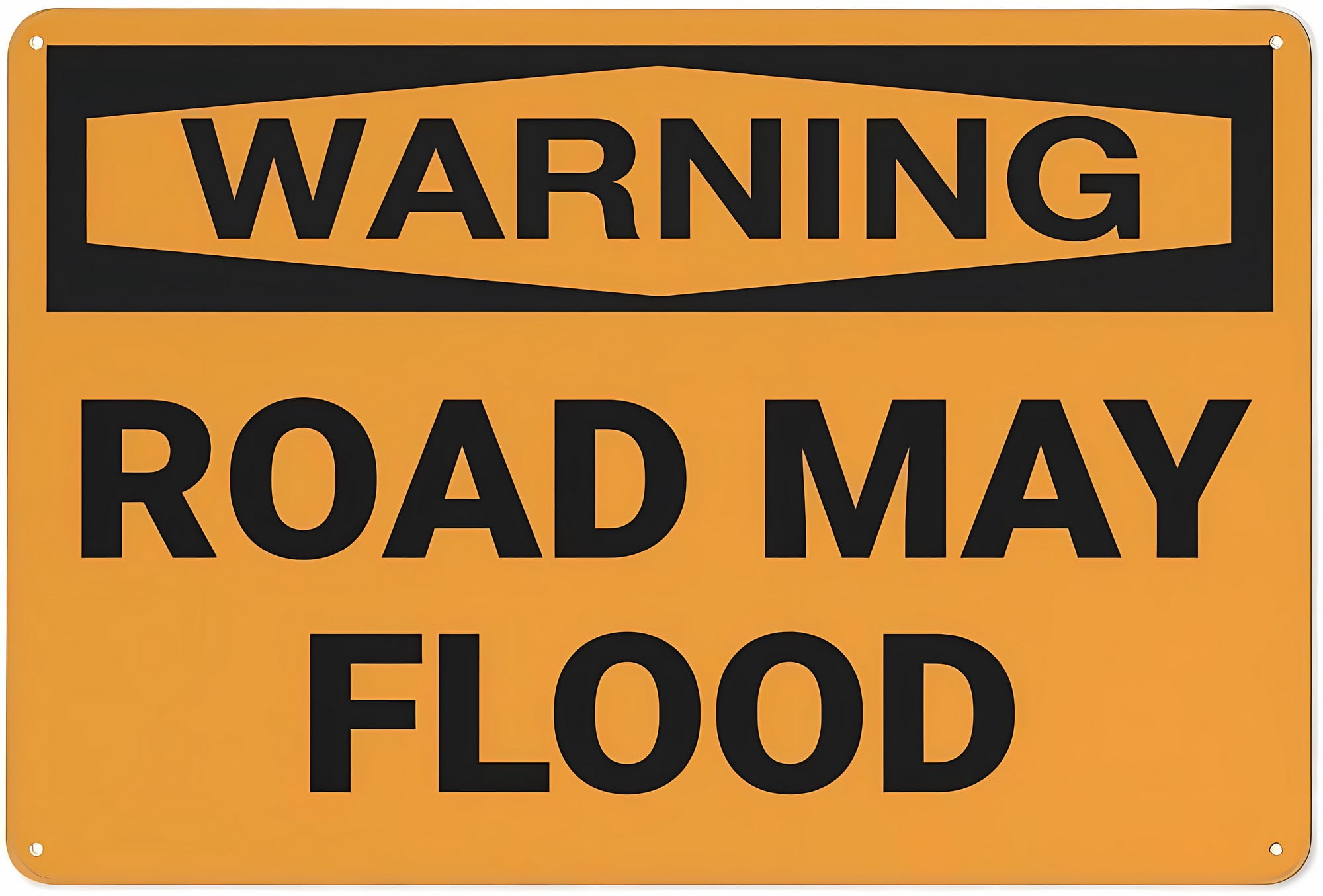 Warning Road May Flood Retro Sign - 8"x12" Aluminum Tin Decor, Vintage ...