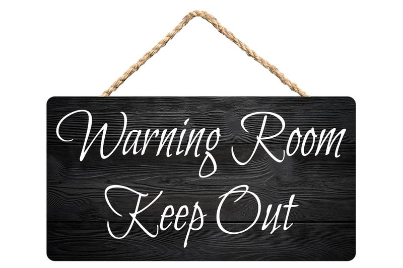 Warning Room Keep Out Wooden Hanging Sign For Home Door Bedroom 6X12 ...