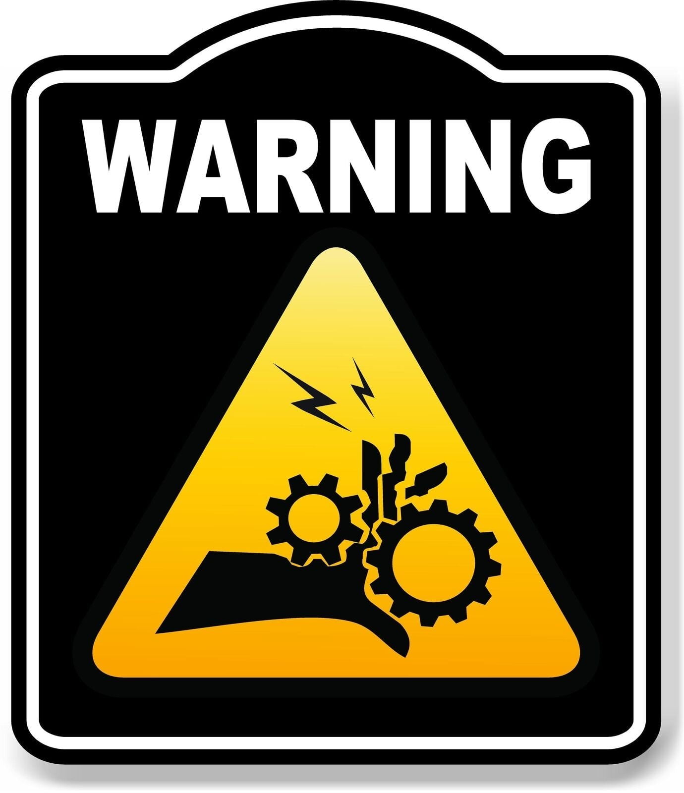 Warning Rotating Parts Risk Caution OSHA Danger BLACK Aluminum ...