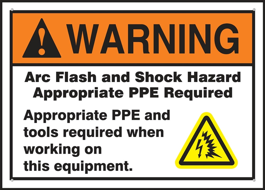 Warning Safety Label Arc Flash And Shock Hazard Appropriate Ppe ...