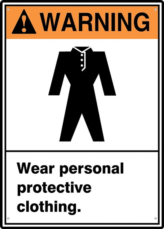 Warning Safety Label Wear Personal Protective Clothing For Business 8 ...