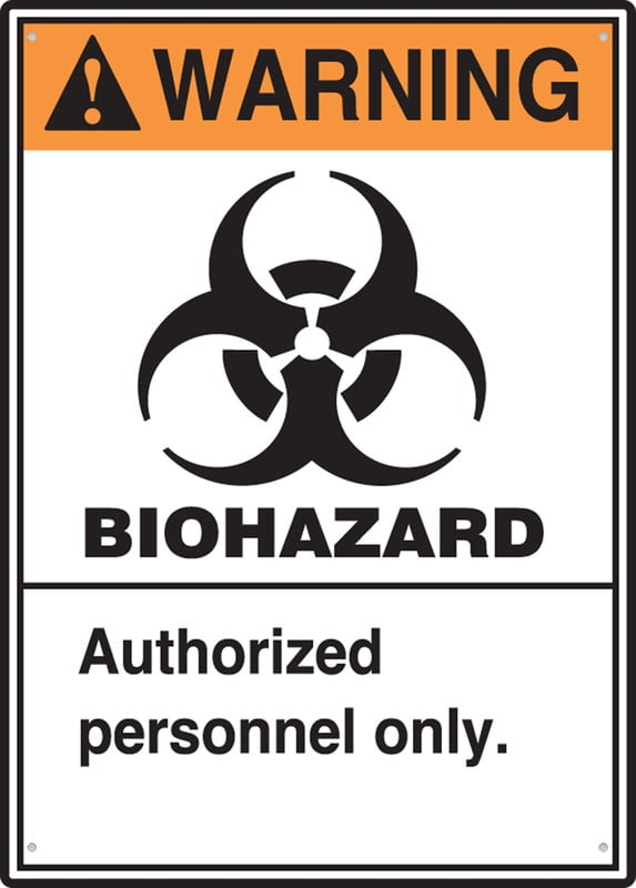 Warning Safety Sign Biohazard Authorized Personnel Only For Home 12X8 ...