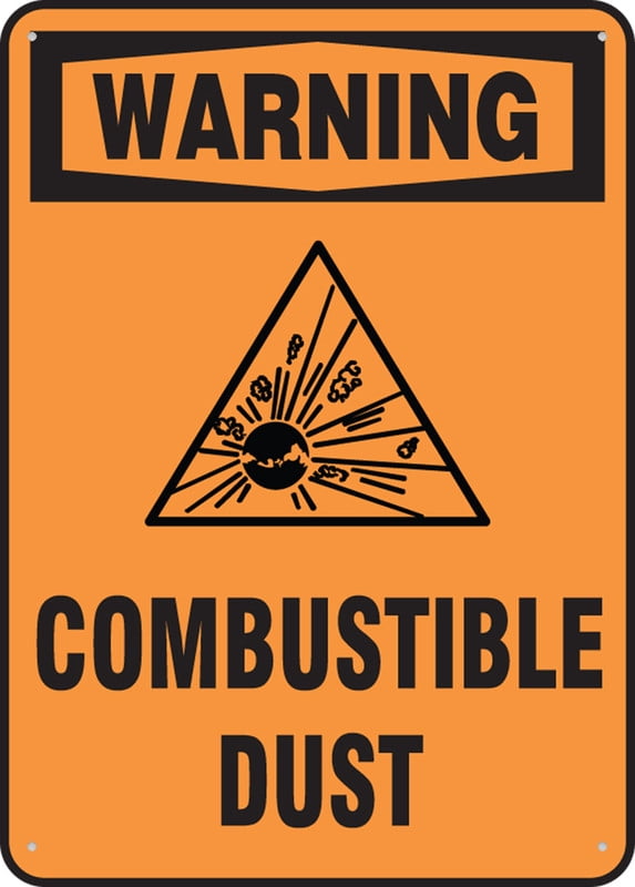 Warning Safety Sign Combustible Dust 12X8 Inches Metal Aluminum Signs ...