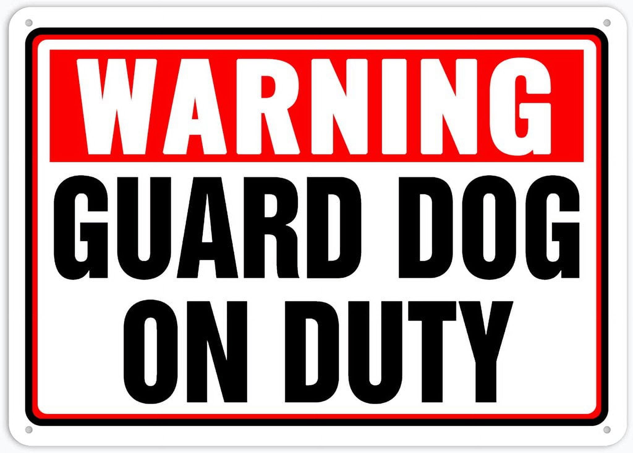 Warning Safety Sign Guard Dog On Duty Sign Safety Restriction Alert ...