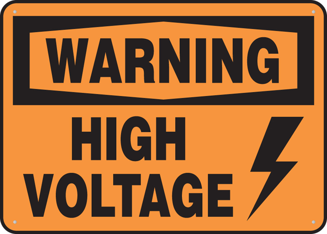 Warning Safety Sign High Voltage With Graphic 8 X 12 Inches Rust Free ...
