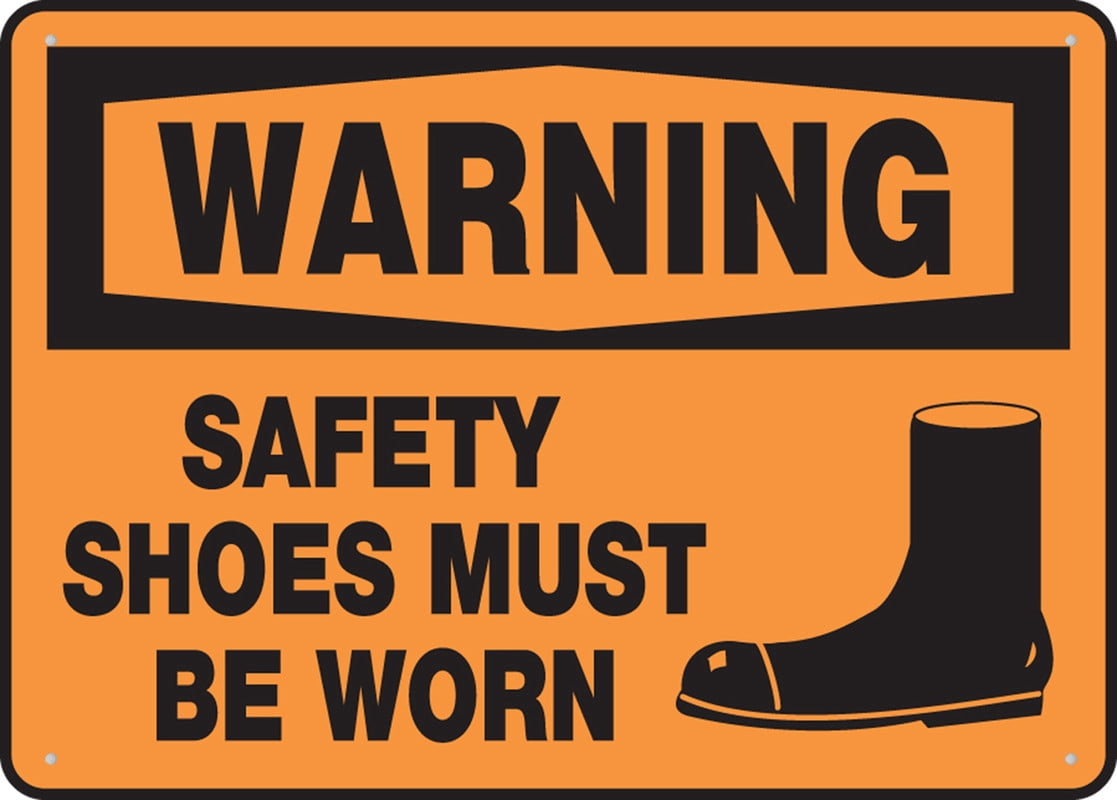 Warning Safety Sign Safety Shoes Must Be Worn 8 X 12 Inches Rust Free ...