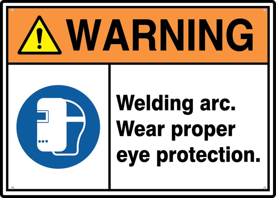 Warning Safety Sign Welding Arc Wear Proper Eye Protection Signs ...