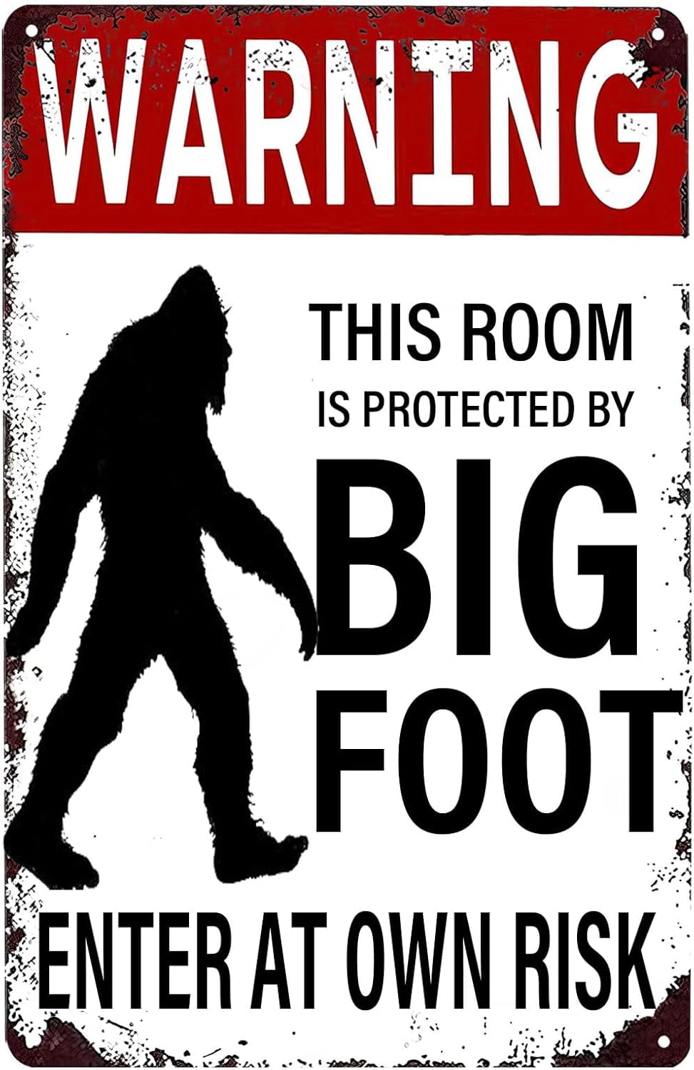 Warning Sasquatch Sighted Enter At Your Own Risk Retro Metal Tin Sign ...