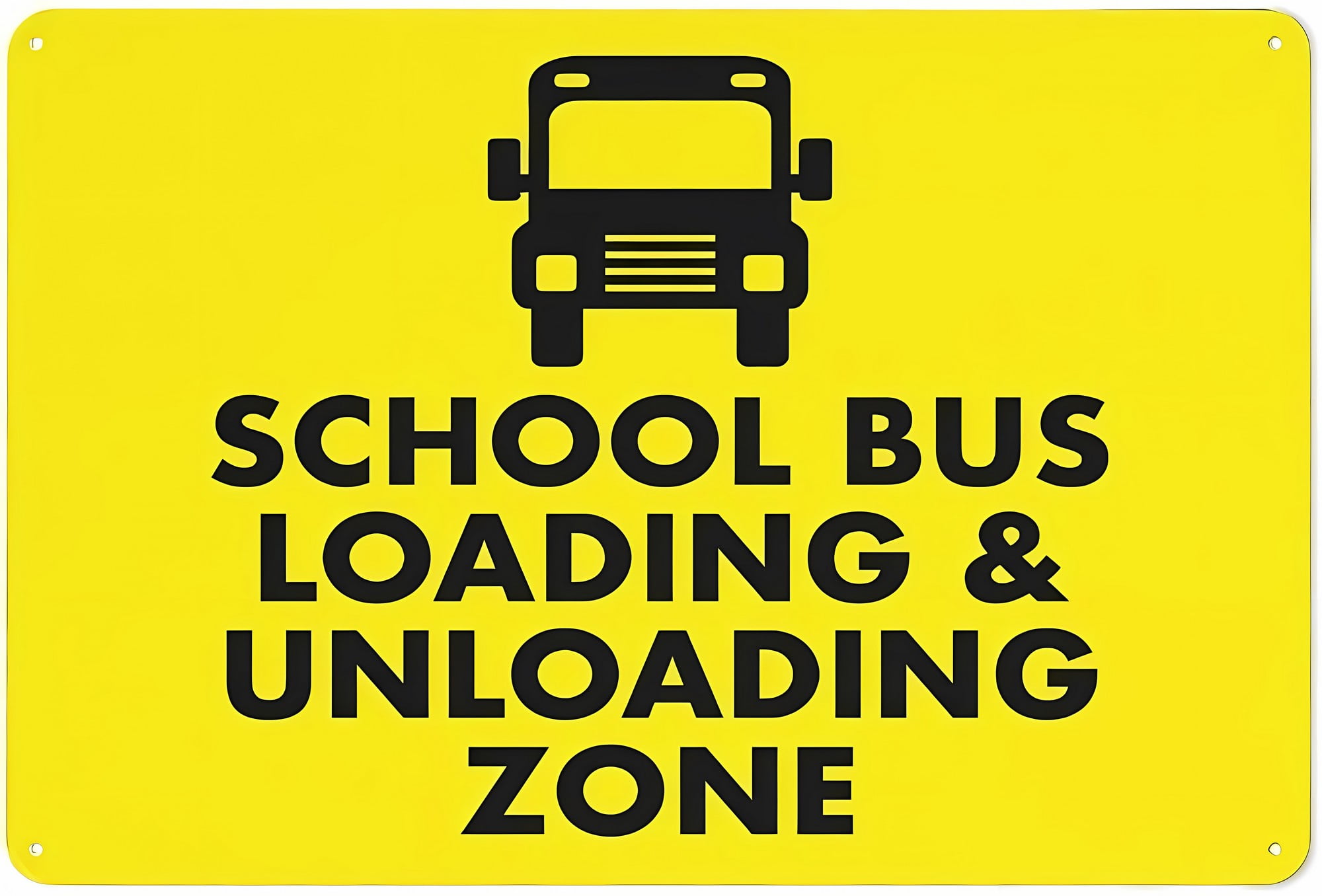 Warning School Bus Loading & Unloading Zone Sign - 8"x12" Rust-Proof ...