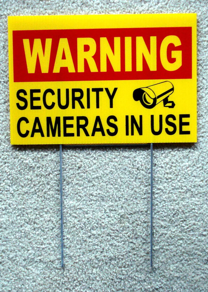 Warning Security Cameras In Use Coroplast Yard Sign 8X12 W/ Stake ...
