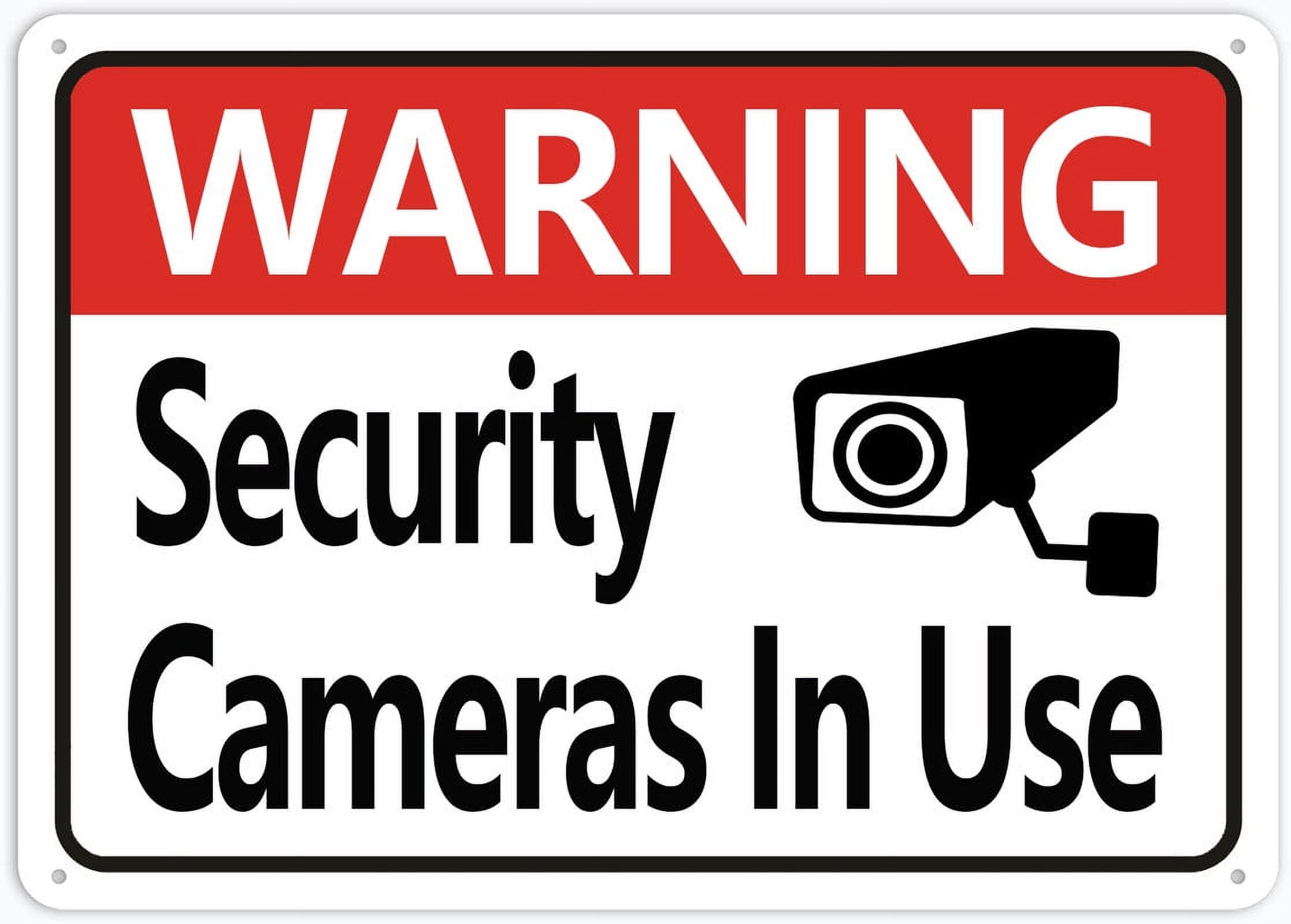 Warning Security Cameras In Use For House Door Office Business Yard ...