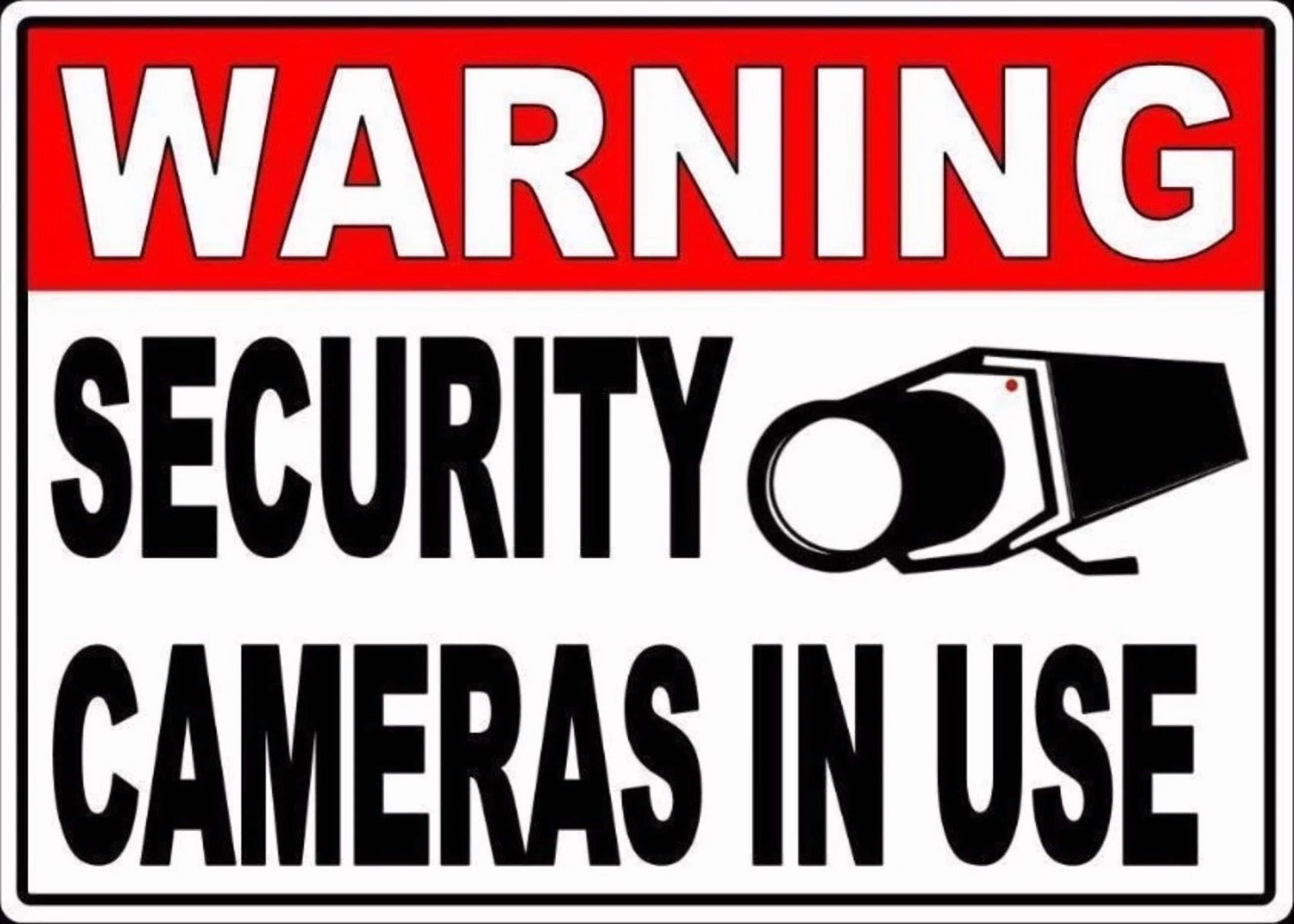 Warning Security Cameras In Use Home Video Surveillance Aluminum Sign ...