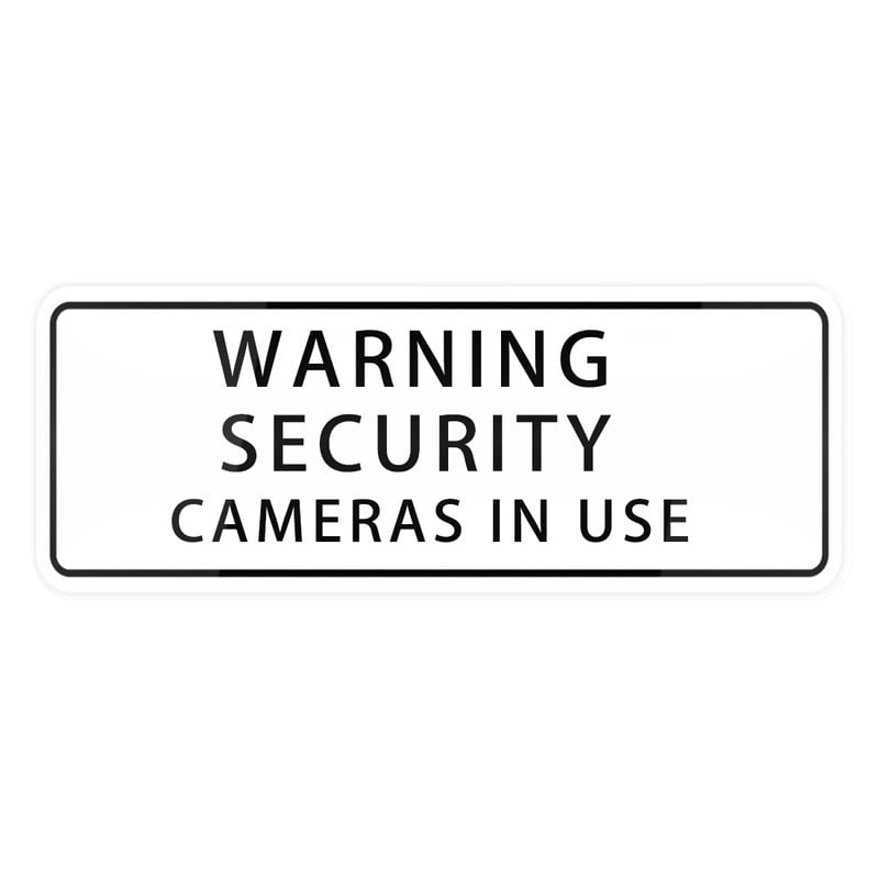 Warning Security Cameras In Use Sign, 10 X 3 Inch Acrylic Plastic Sign ...