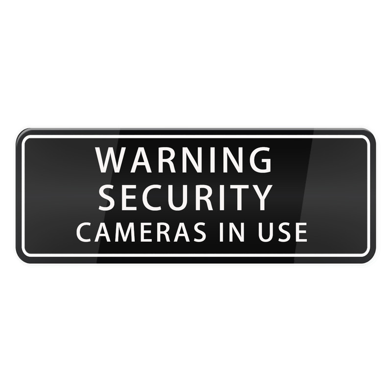 Warning Security Cameras In Use Sign, 10 X 3 Inch Acrylic Plastic Sign ...