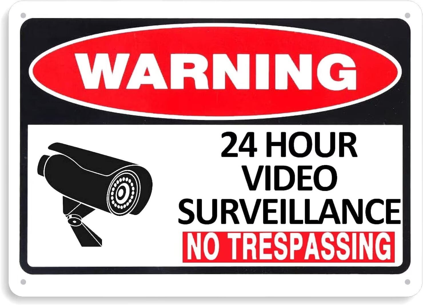 Warning Security Cameras In Use Sign, 12"x16" Aluminum Sign - Walmart.com