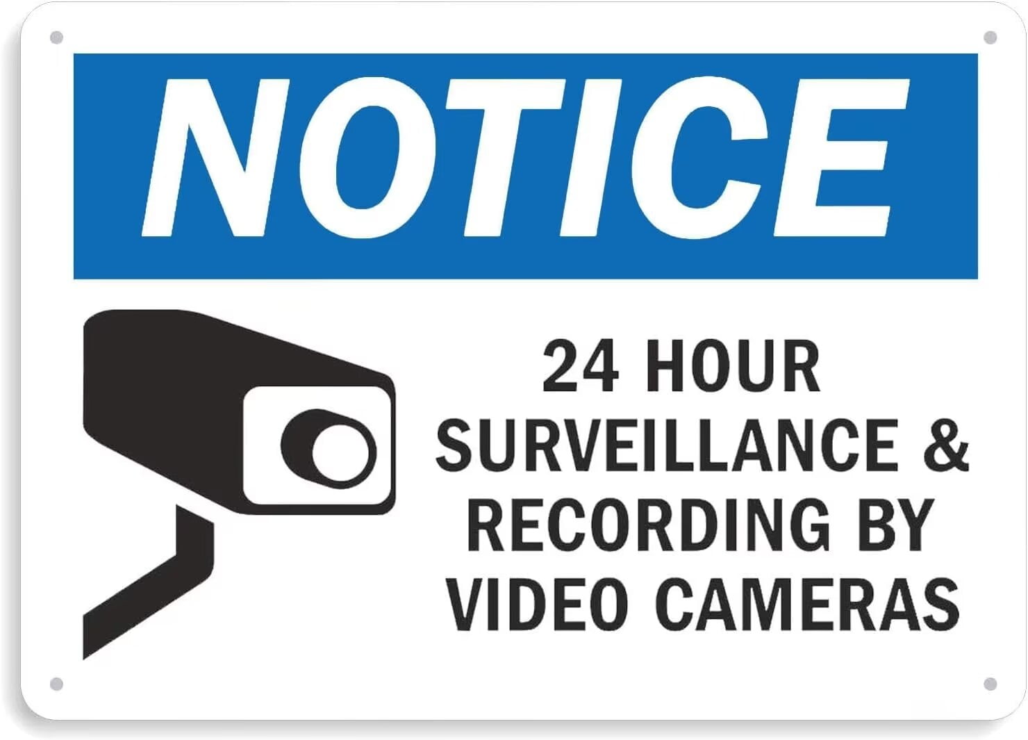 Warning Security Cameras In Use Sign, 12"x16" Aluminum Sign - Walmart.com