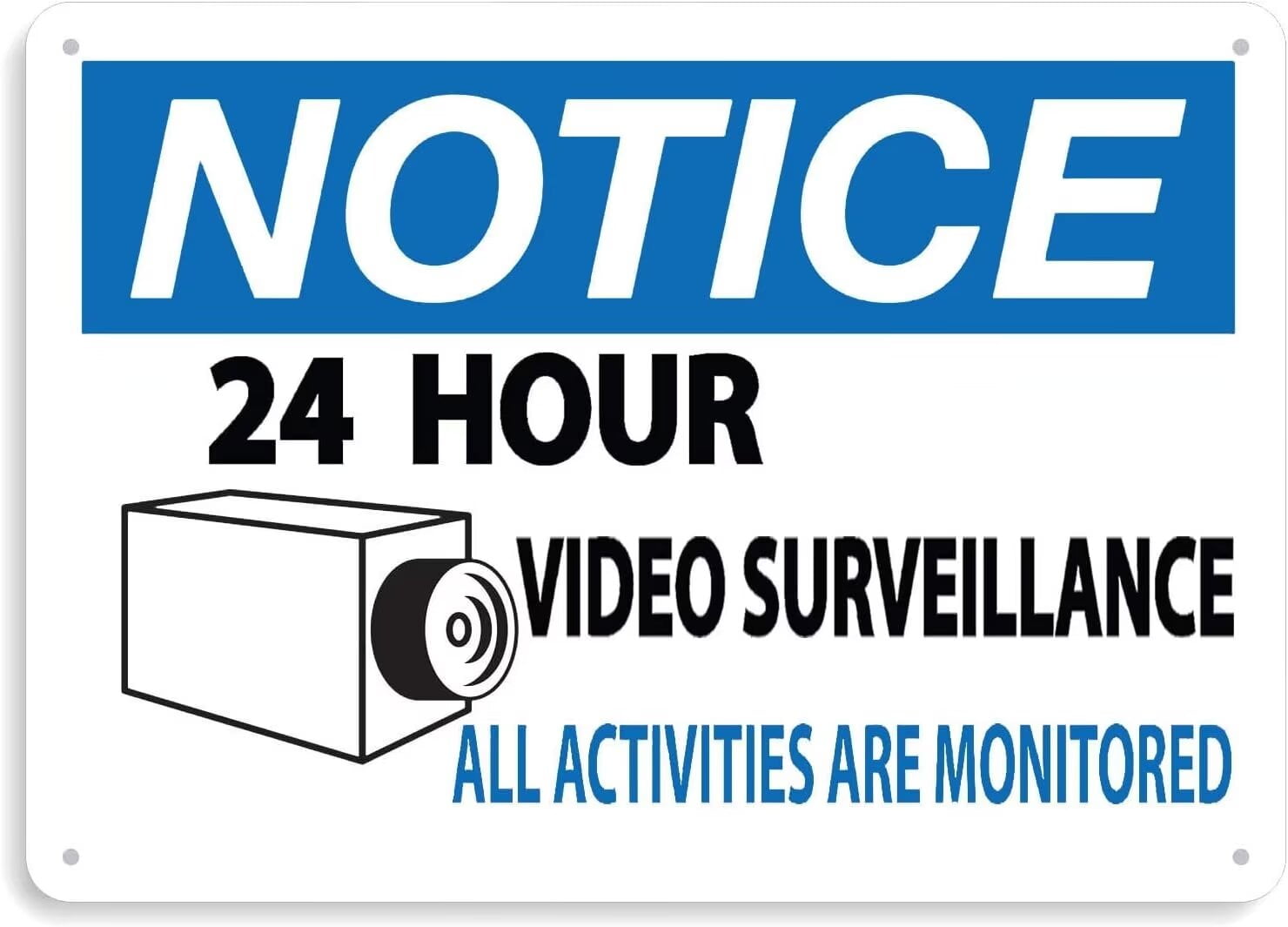 Warning Security Cameras In Use Sign, 12"x16" Aluminum Sign - Walmart.com