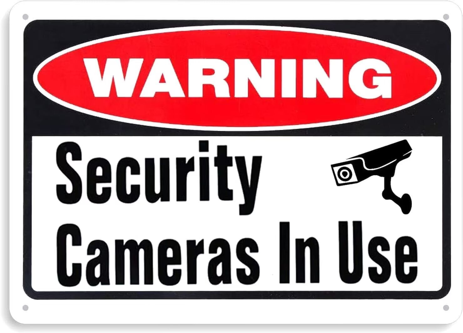 Warning Security Cameras In Use Sign, 12"x16" Aluminum Sign - Walmart.com
