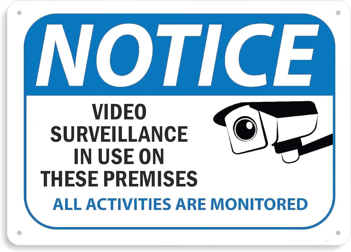Warning Security Cameras In Use Sign, 12"x16" Aluminum Sign - Walmart.com