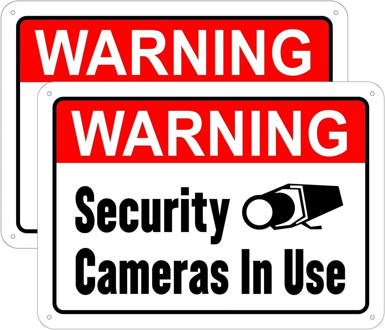Warning Security Cameras in Use Sign,14 x 10 Inches,Reflective Aluminum ...