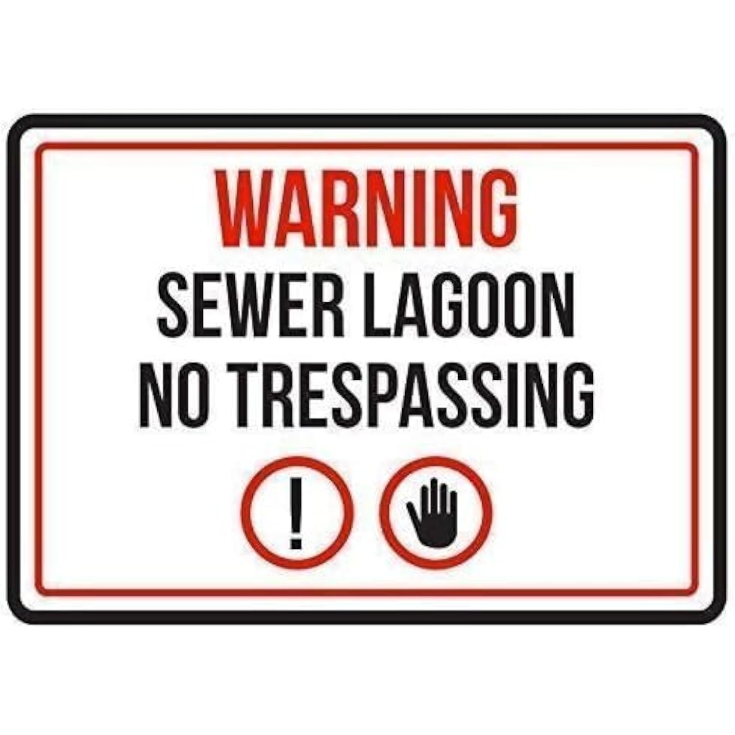 Warning Sewer Lagoon No Trespassing Metal Tin Sign Aluminum Warning ...
