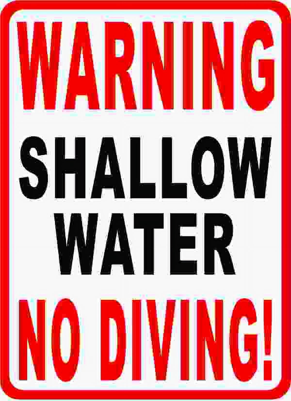 Warning Shallow Water No Diving Sign - Walmart.com