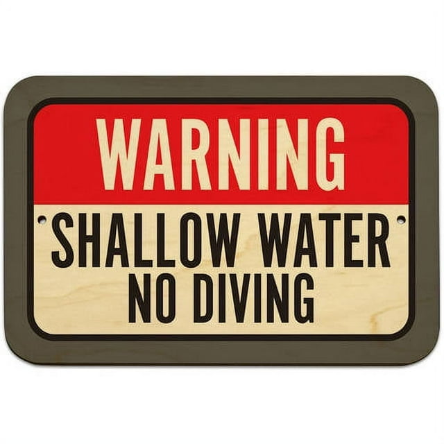 Warning Shallow Water No Diving Sign - Walmart.com