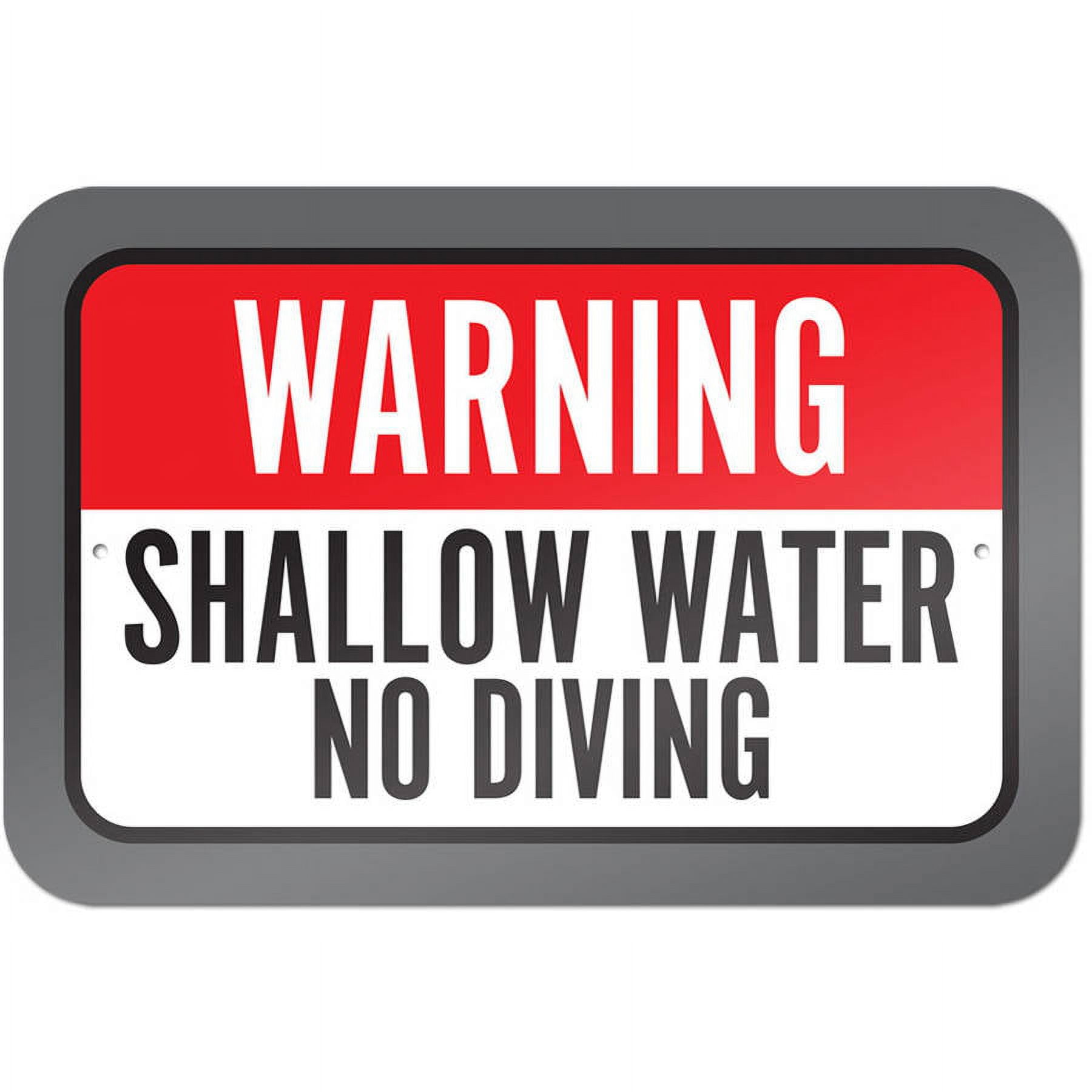 Warning Shallow Water No Diving Sign - Walmart.com