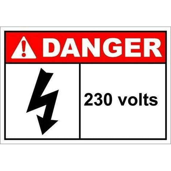 Warning Sign 230 Volts Danger Sign Business Sign 12X8 Inches Aluminum ...