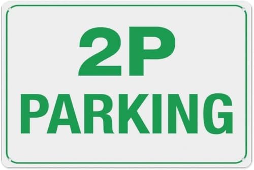 Warning Sign - 2P Parking, Aluminum Tin Warning Sign, Suitable for Home, Outdoor, Garden Parking ...