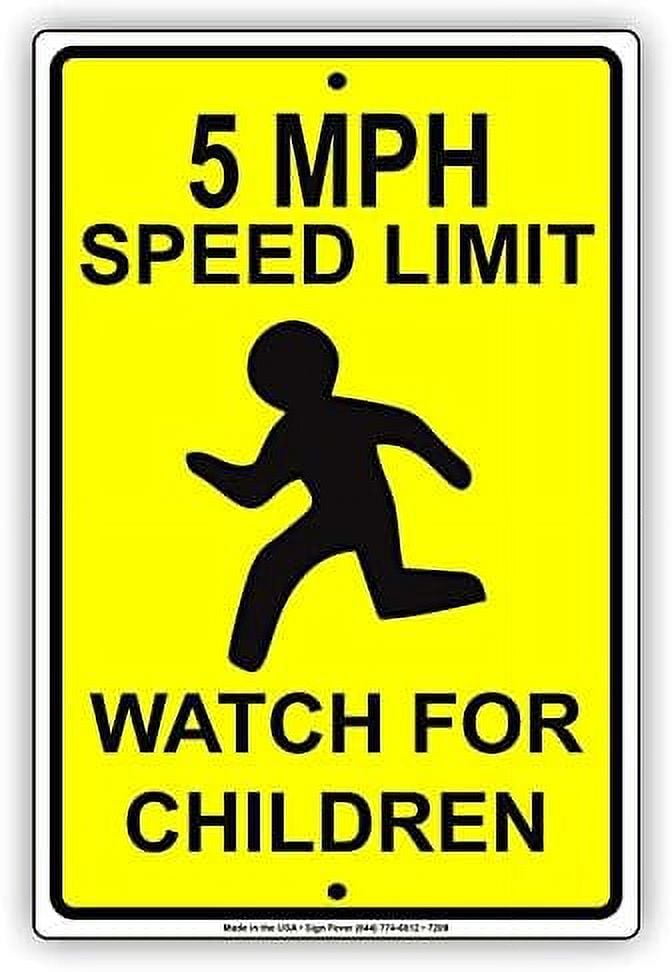 Warning Sign 5 MPH Speed Limit Watch for Children Caution Notice Sign ...